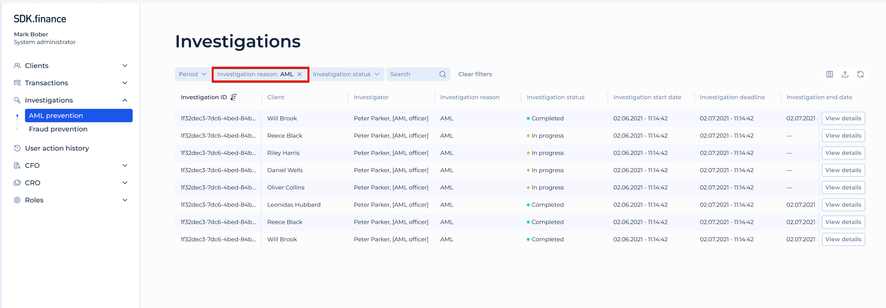 AML prevention | SDK.finance - White-Label Digital Banking Software