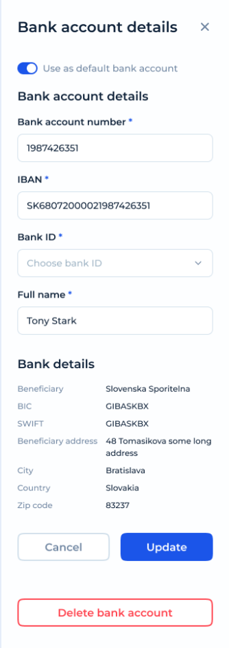 Account details: Bank Accounts | SDK.finance - White-Label Digital ...