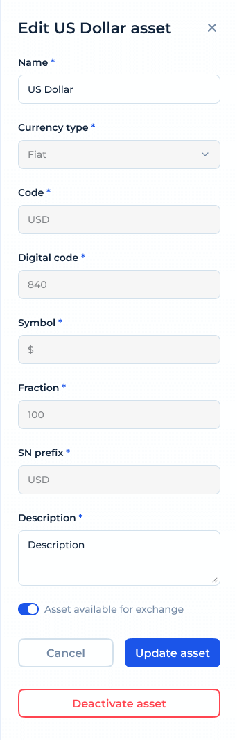 Edit Asset | SDK.finance - White-Label Digital Banking Software
