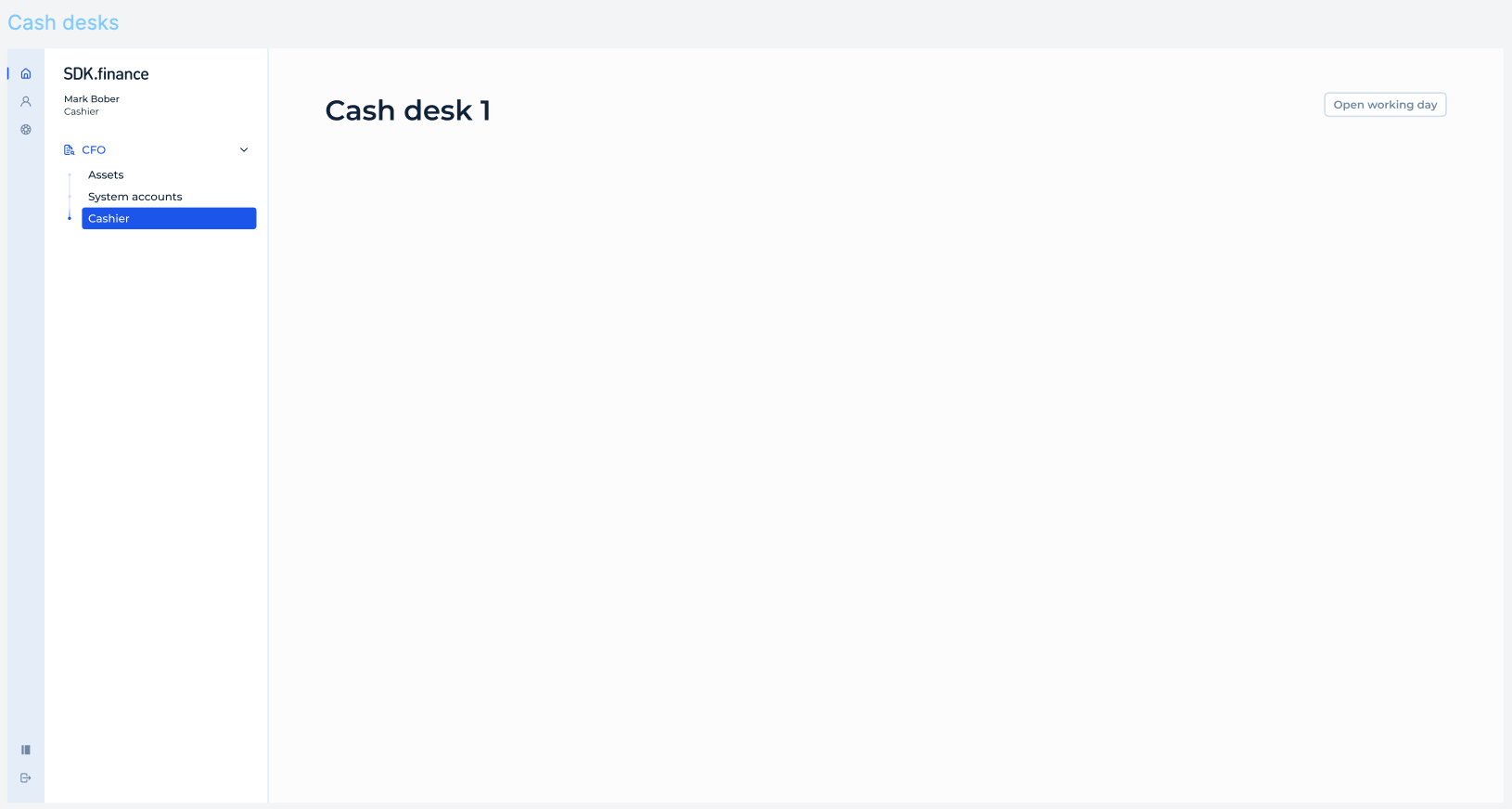 Cash Desk - Cashier View | SDK.finance - White-Label Digital Banking ...