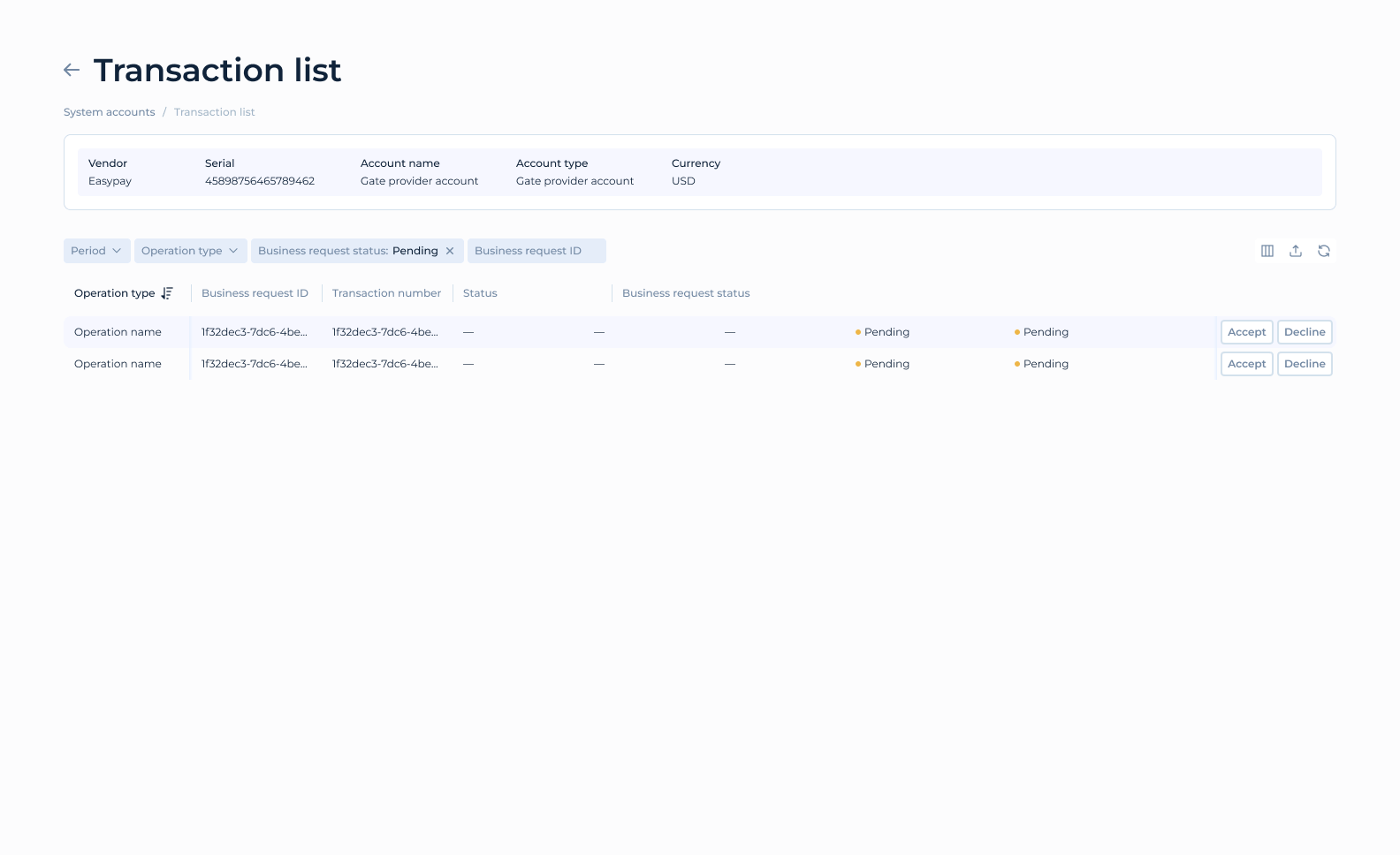Pending Transactions | SDK.finance - White-Label Digital Banking Software
