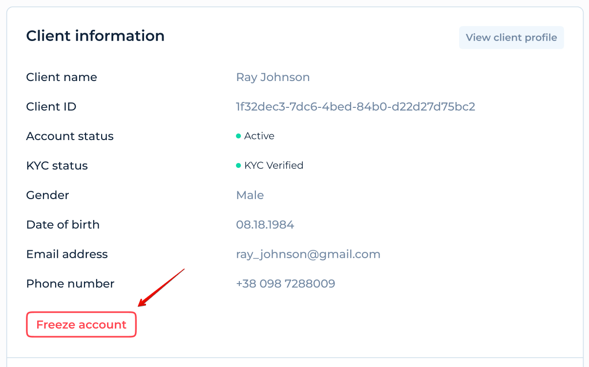 Freeze/Unfreeze Client’s Account | SDK.finance - White-Label Digital ...