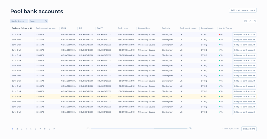 Pool Bank Accounts | SDK.finance - White-Label Digital Banking Software