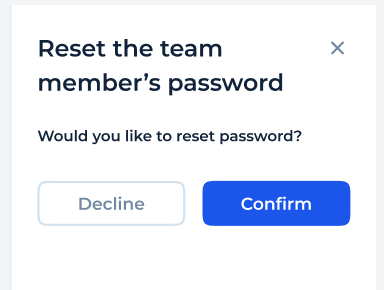 Reset team member’s password | SDK.finance - White-Label Digital ...
