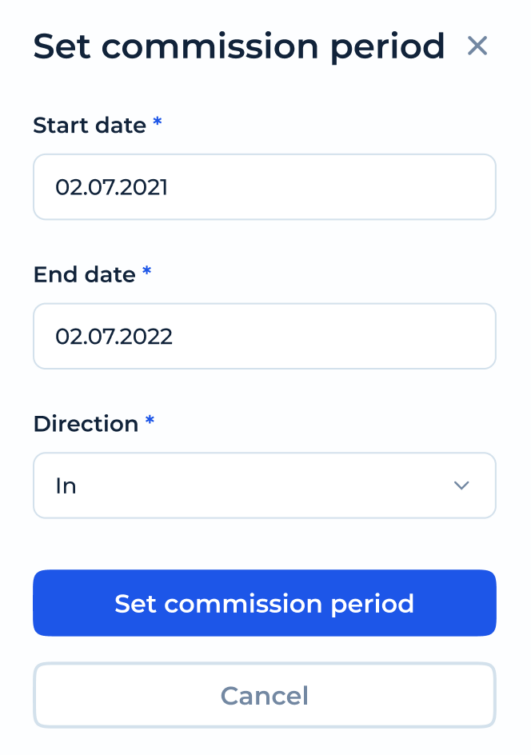 Create commission and limits (in Contract) | SDK.finance - White-Label ...