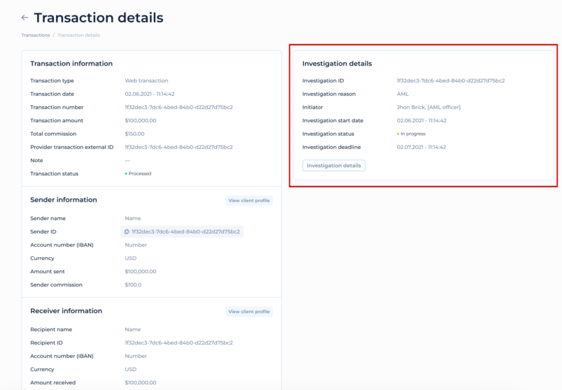 Transaction details | SDK.finance - White-Label Digital Banking Software