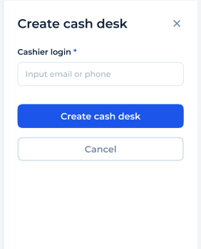 Create Cash Desk | SDK.finance - White-Label Digital Banking Software