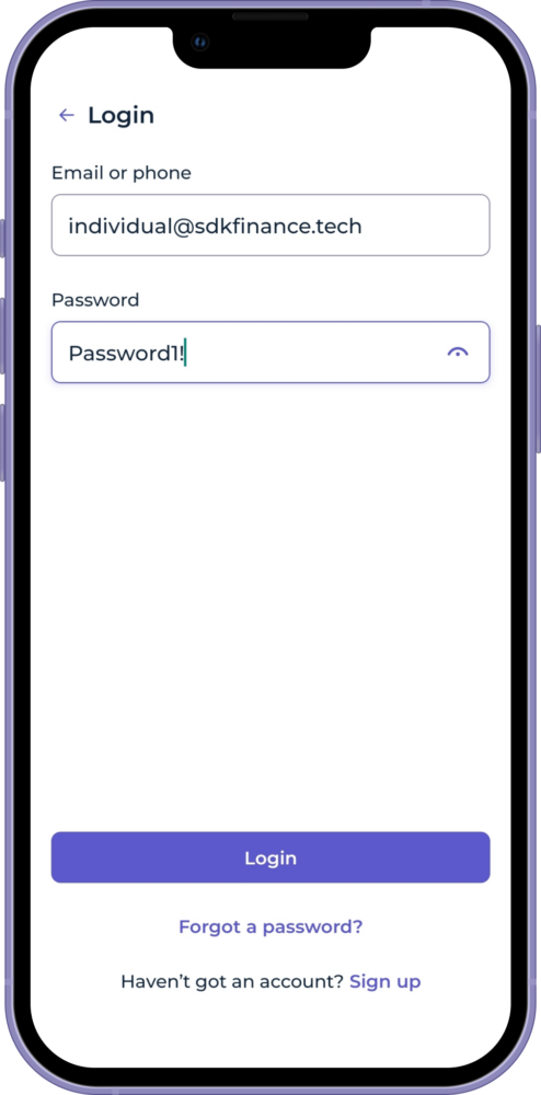 How to Access the SDK.finance Mobile App Demo | SDK.finance